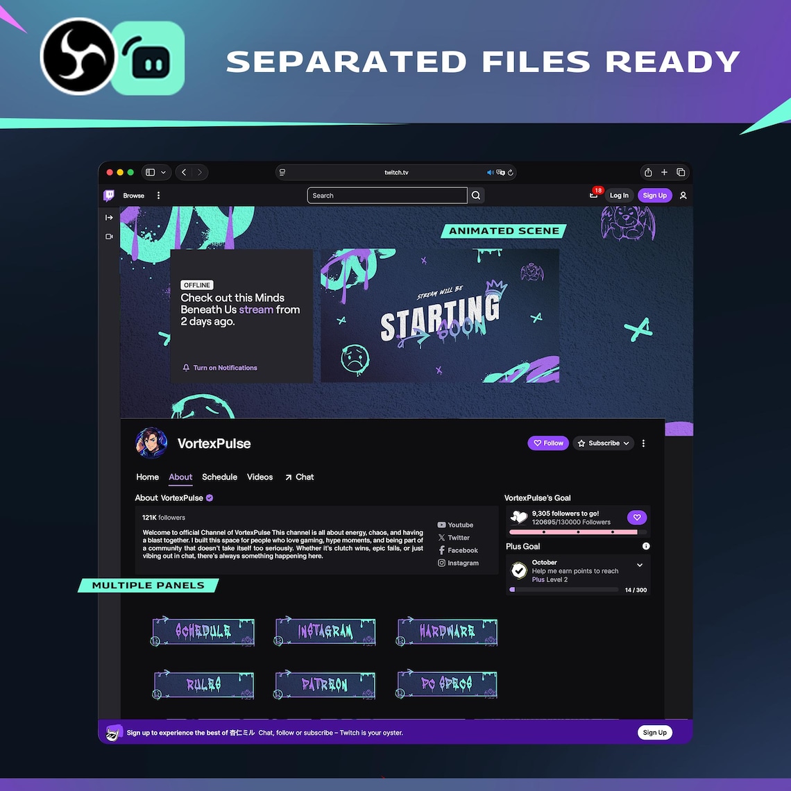 Animated Colorful Graffiti Stream Pack: Neon Pastel Urban for Twitch ...