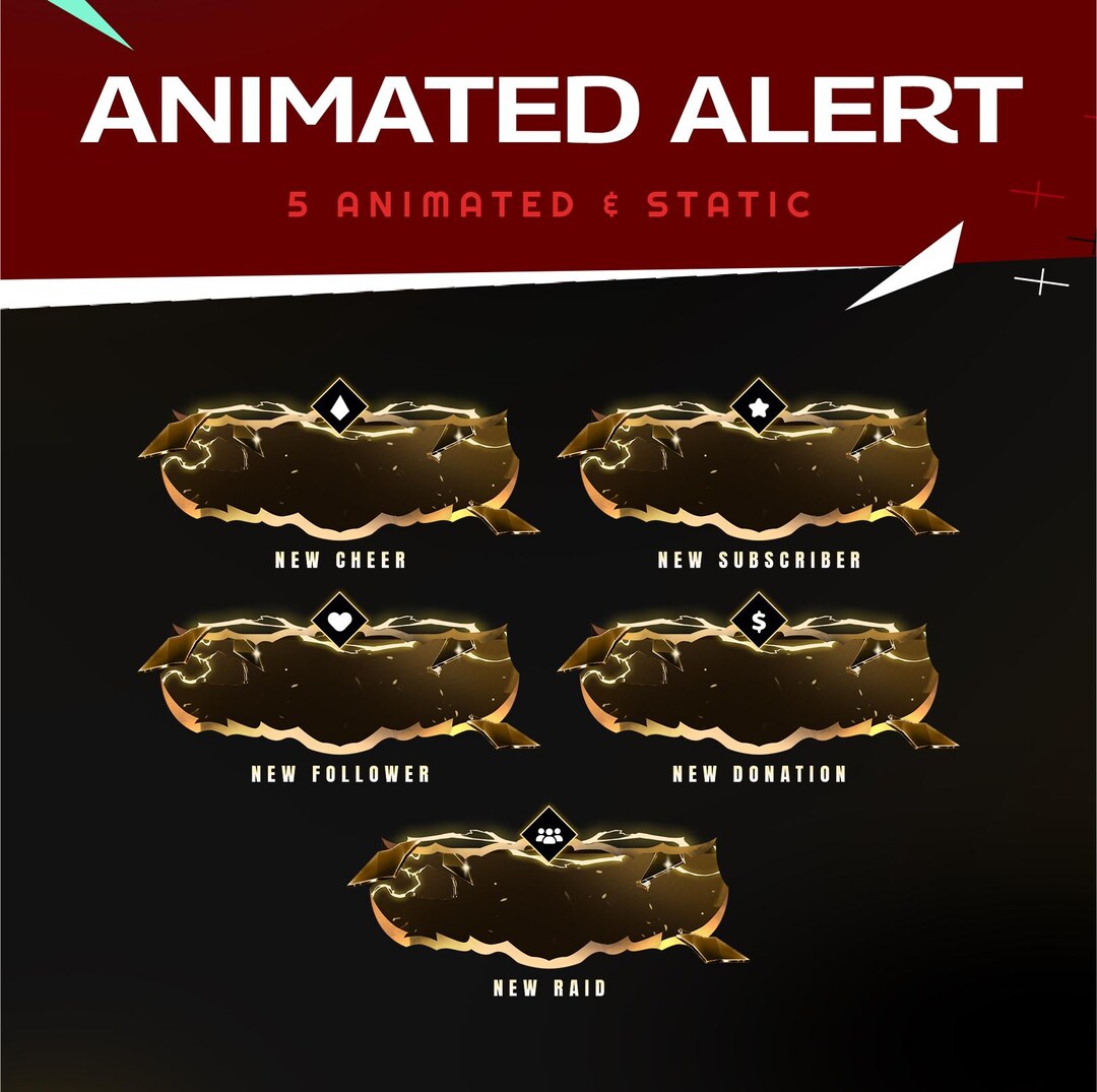 Golden Flash Animated Stream Alert for Twitch/simple Twitch Alert ...