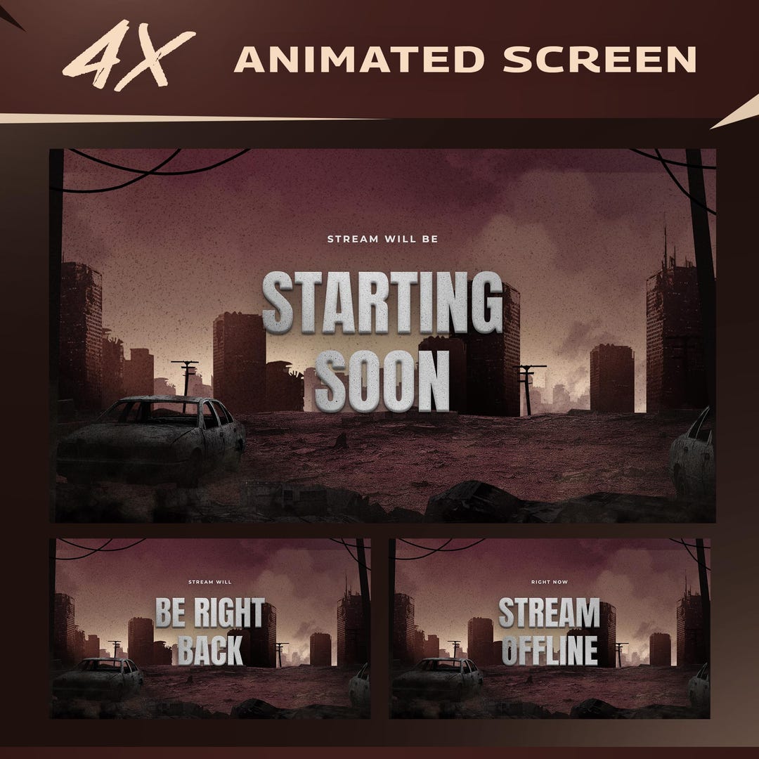 Animated Wasteland Horizon Stream Screens: Post-apocalyptic Brown Theme ...