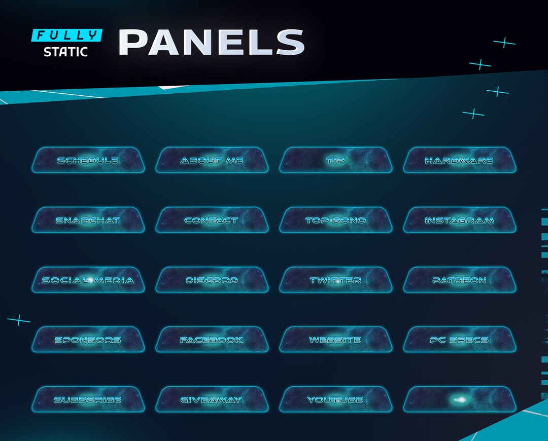 Eternity Static Stream Panels-twitch Graphic Overlay/futuristic Modern ...