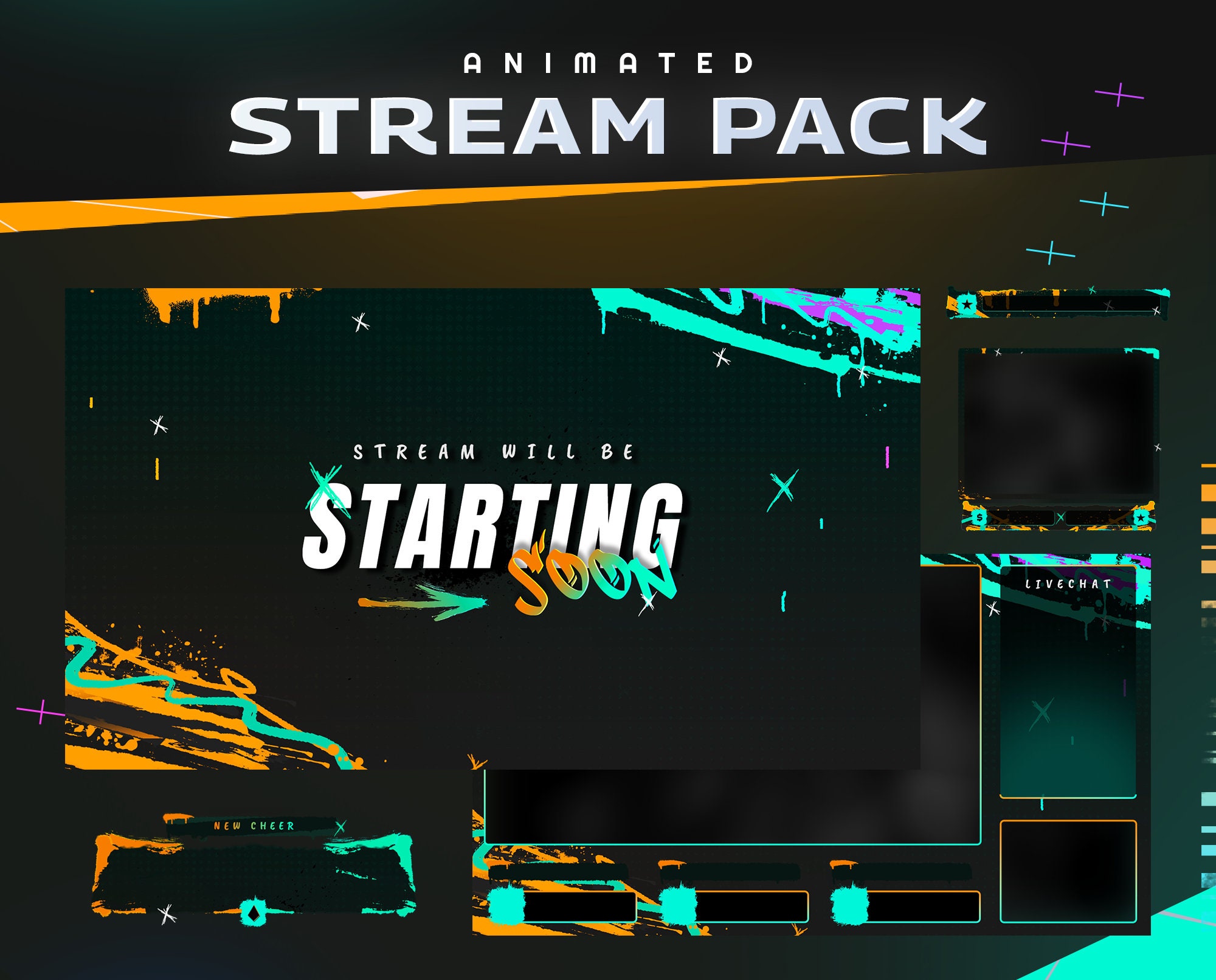 Vandalism Alley Animated Stream Package - Twitch Graphic Gaming Overlay ...