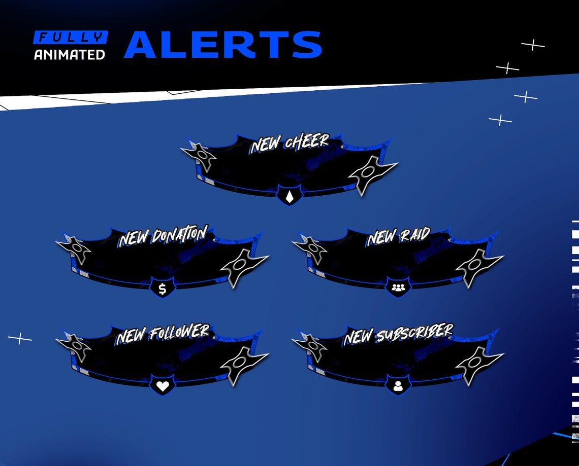 Ninja Animated Twitch Overlay Package Bundle/abstract Theme/streamer ...