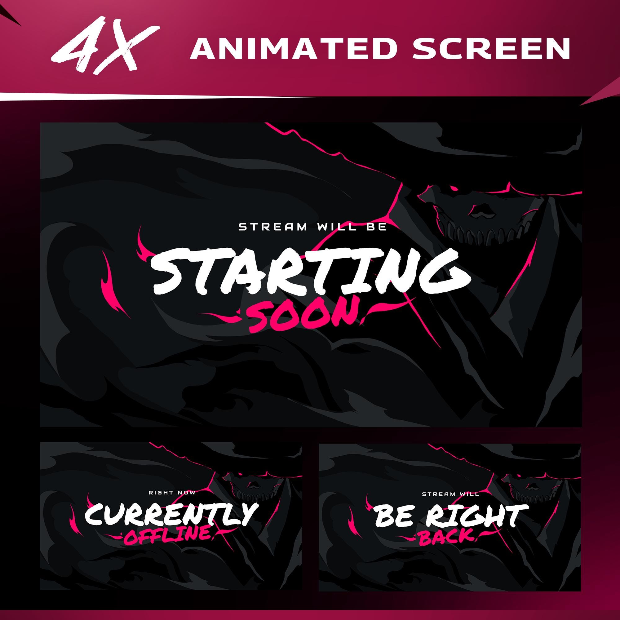 Ghost Shadow Animated Twitch Overlay Package Bundle/abstract Theme ...