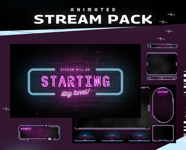 Midnight Animated Stream Package-twitch Graphic Overlay/futuristic ...