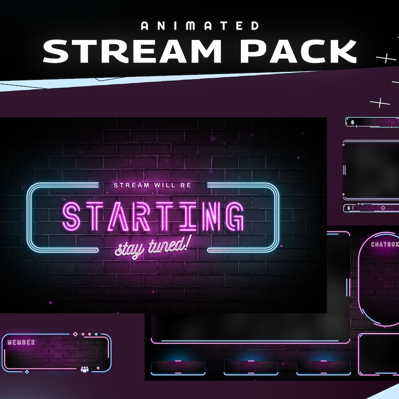 Neon Twitch Overlay - Etsy