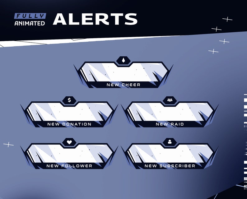 Alpha Animated Stream Overlay | Blue Esports Twitch Package | Vtuber ...