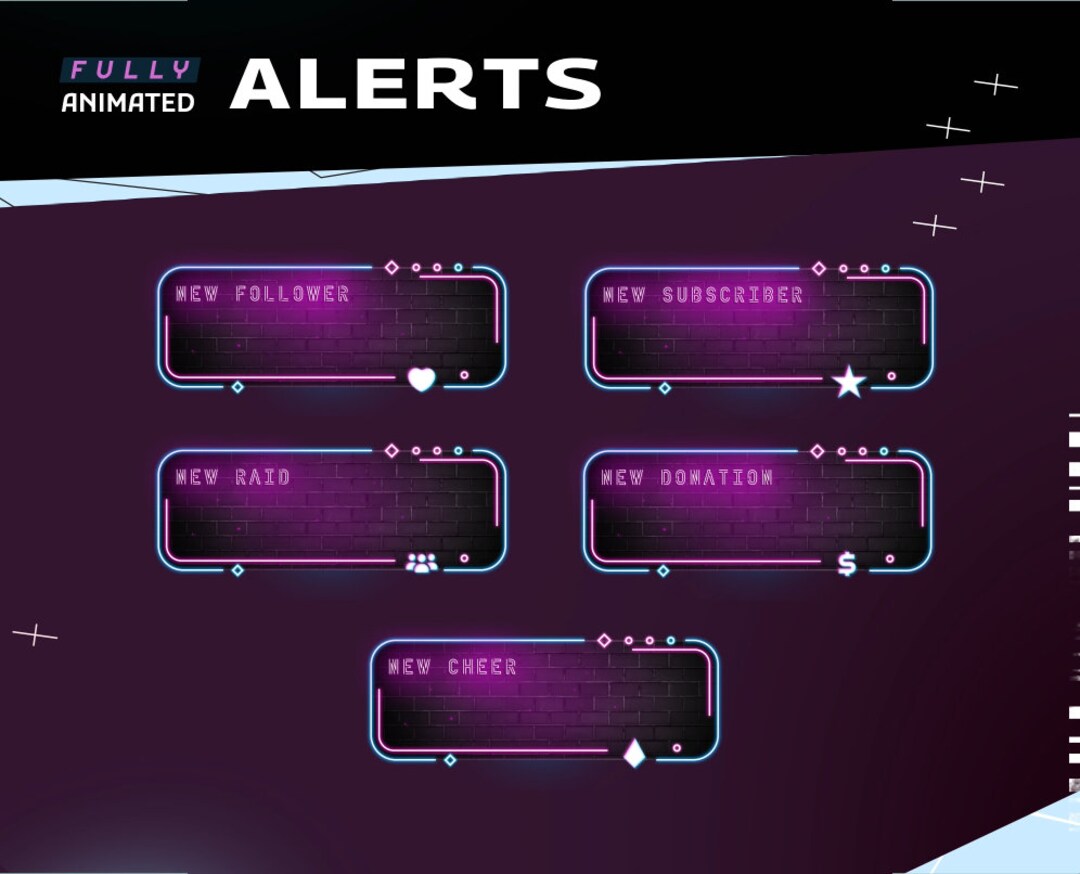 Midnight Animated Stream Alert-twitch Graphic Overlay/futuristic Modern ...