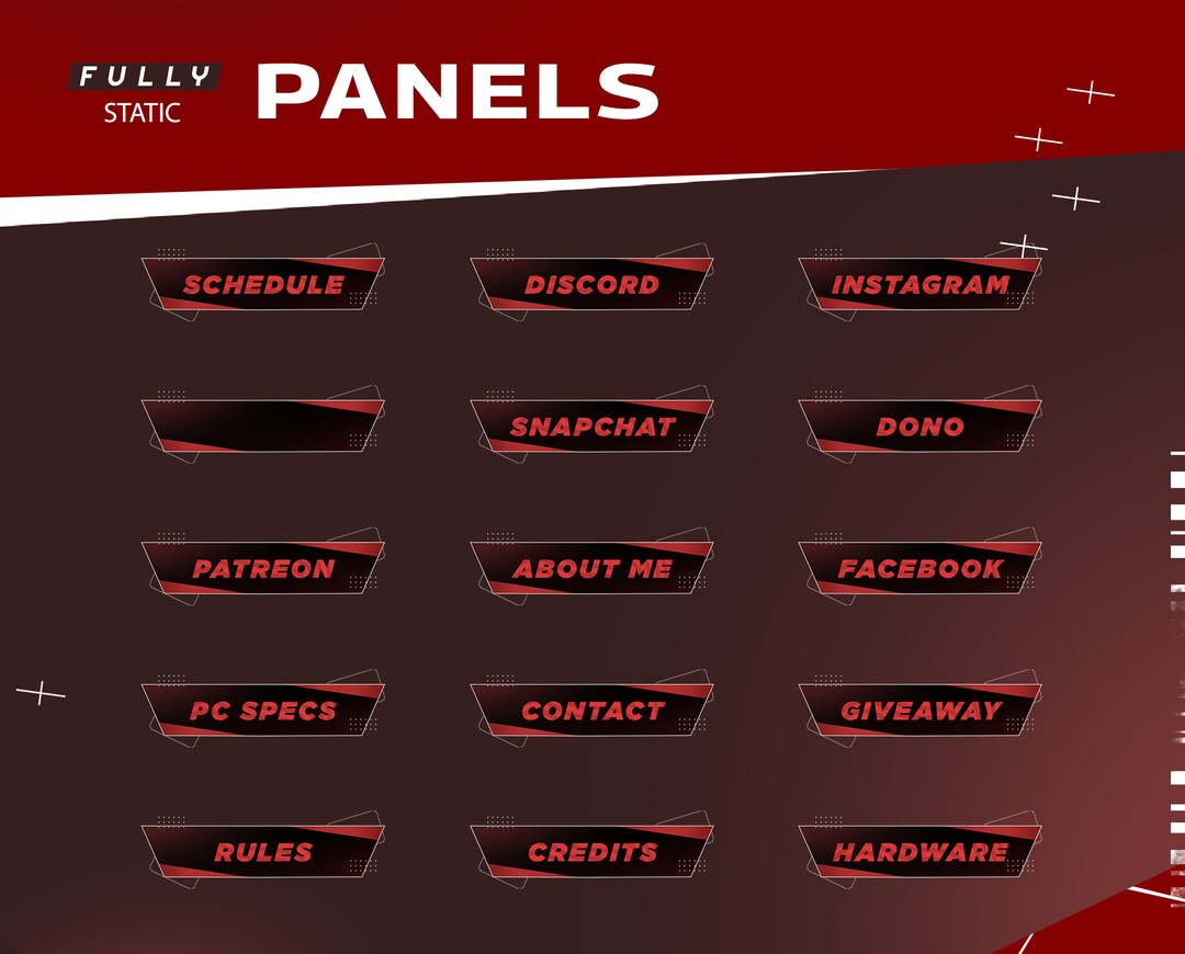 Razor Edge Static Stream Panels Twitch Graphic Overlay/futuristic ...