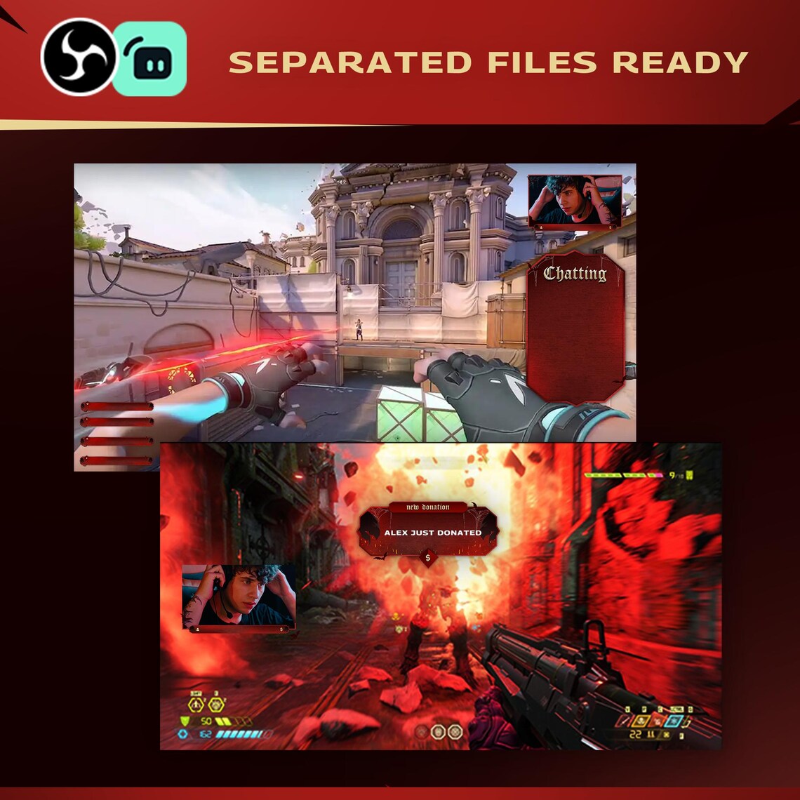 Animated Dungeon Hunter Stream Overlay: Crimson Gothic Castle for ...