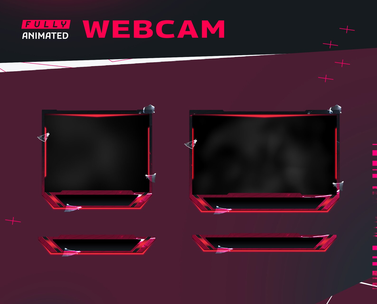 Animated Pink Cyber Luxury Stream Pack: Neon Glasses for Twitch and Obs ...