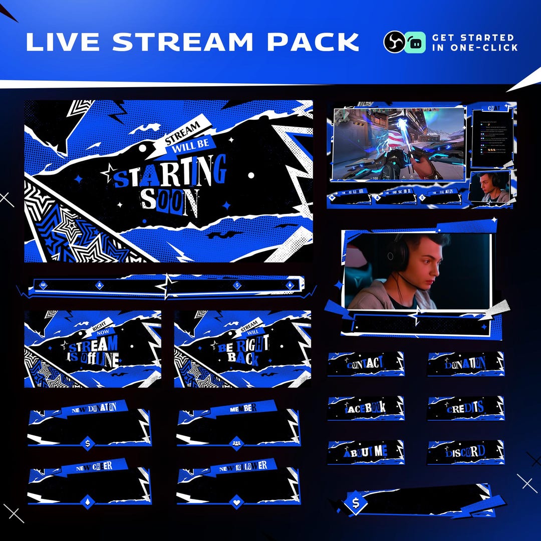 Animated Abstract Brush Stream Overlay | Another Persona Twitch Package ...