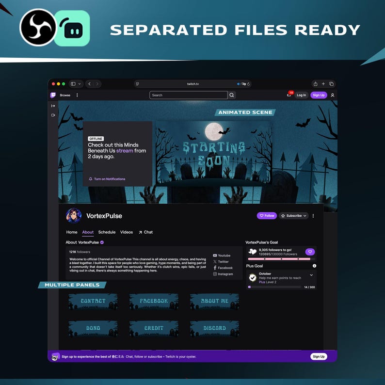 Scary Halloween Stream Overlay: Dark Cute Haunted Night Theme for ...