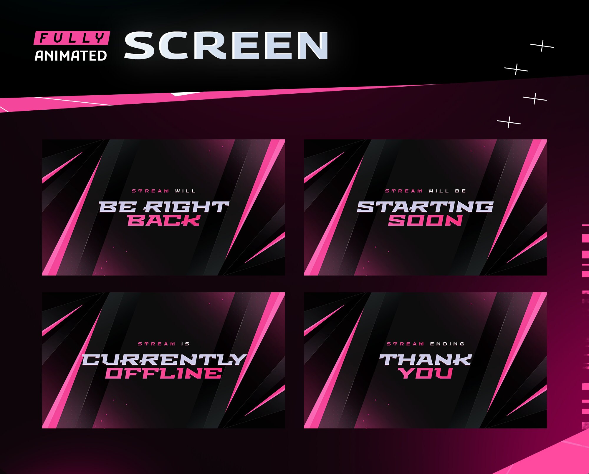 Night Shade Animated Screen Package twitch Graphic Overlay/gamer ...