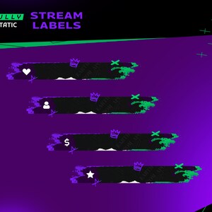 Ripped Paper Animated Twitch Overlay Package Bundle/dark Theme/brush ...
