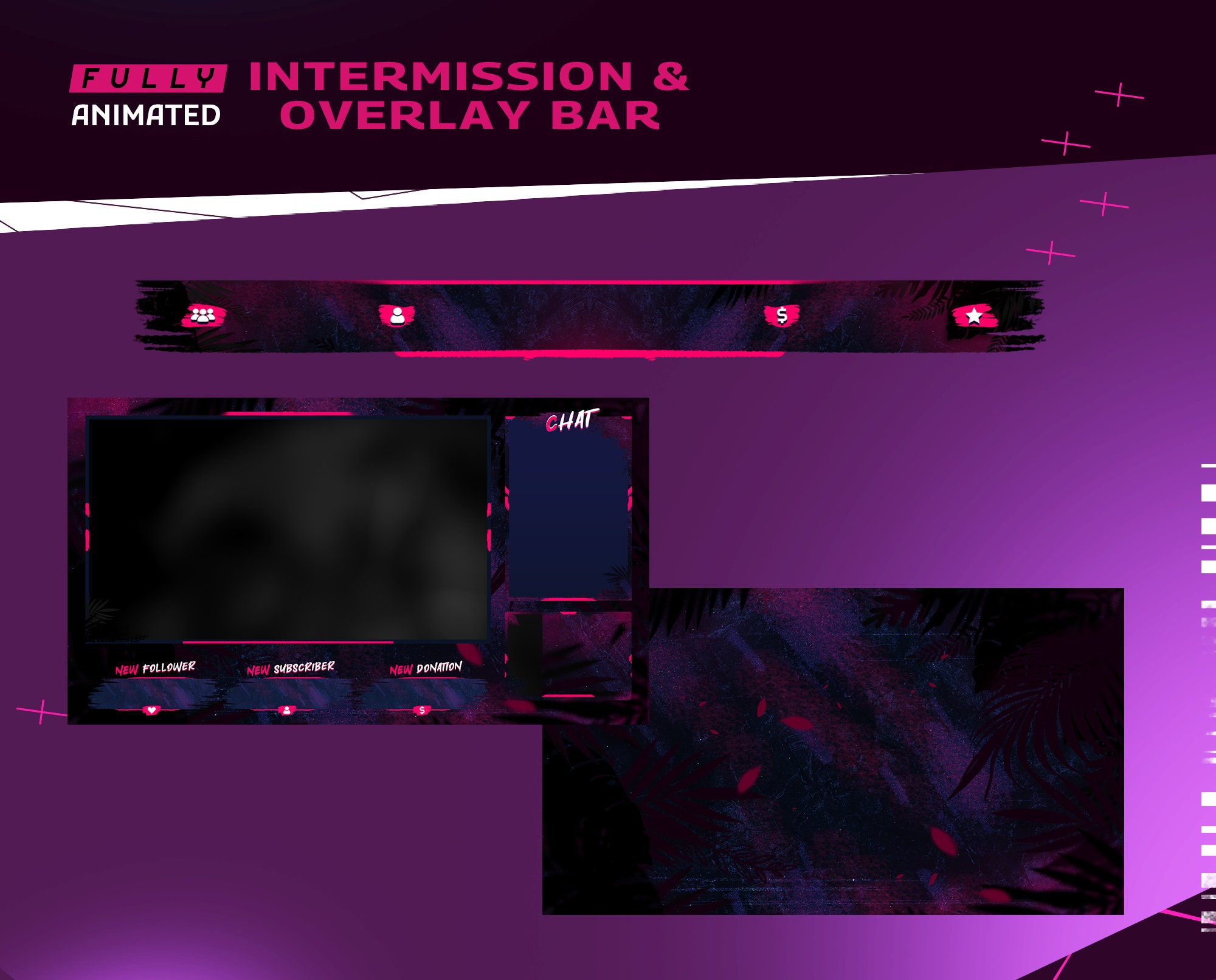 Leaves Brush Animated Twitch Overlay Package Bundle/nature Theme/leaf ...