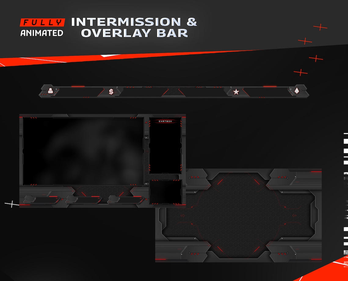 Metallic Sector Animated Stream Package-twitch Graphic Overlay ...