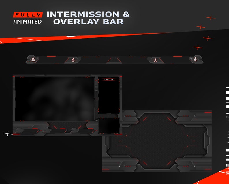 Metallic Sector Animated Stream Package-twitch Graphic Overlay ...