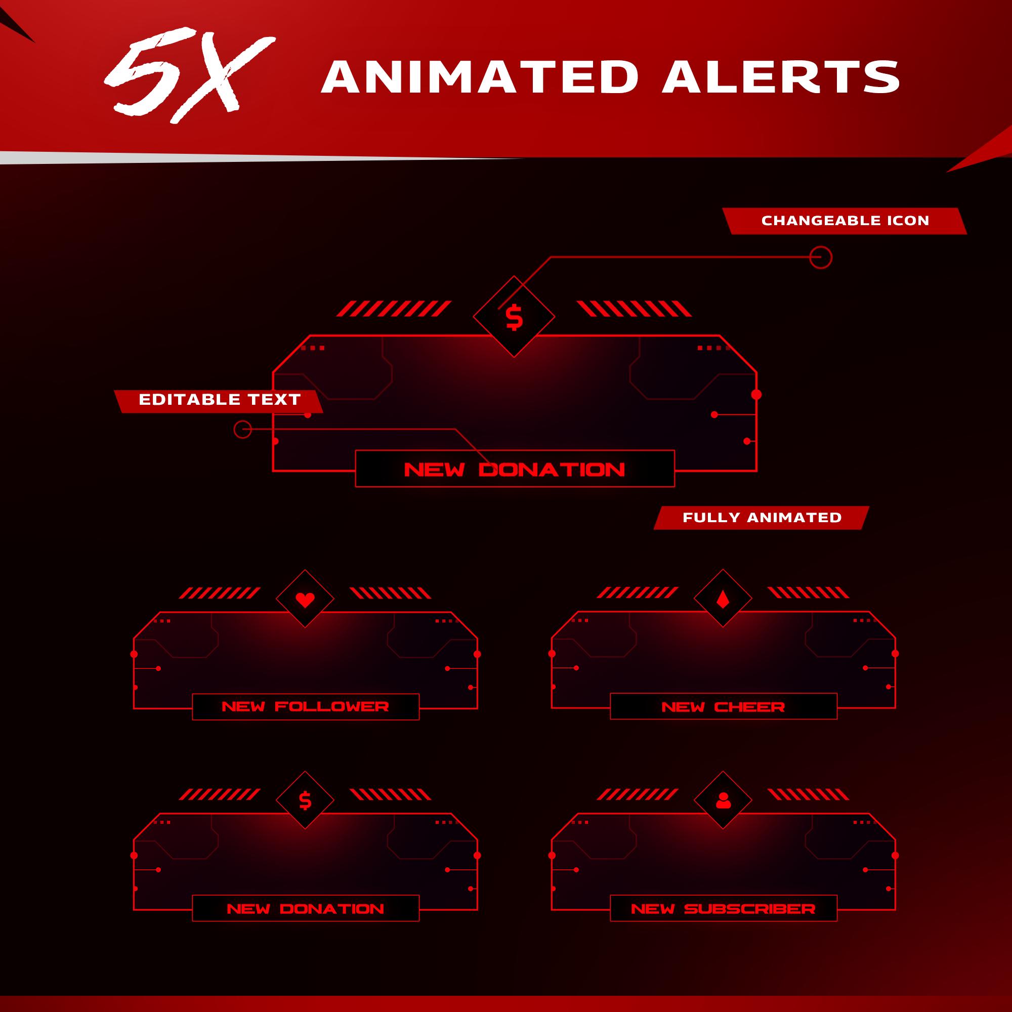 Animated Scarlet Shadow Stream Package: Futuristic Red Sci-fi Design ...