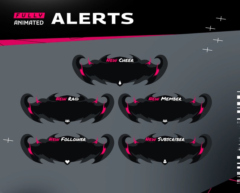 Ghost Shadow Animated Twitch Overlay Package Bundle/abstract Theme ...