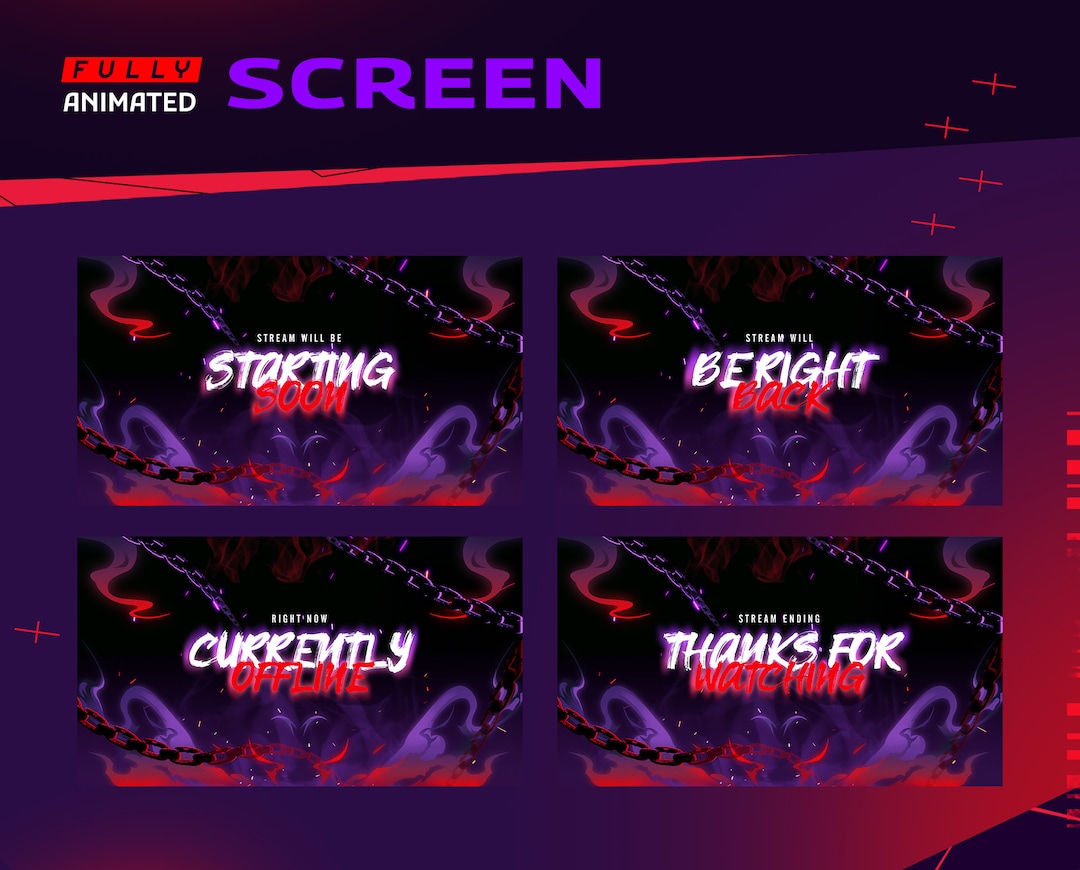 Fire Smoke Animated Twitch Overlay Screen Package//blaze Theme/horror ...