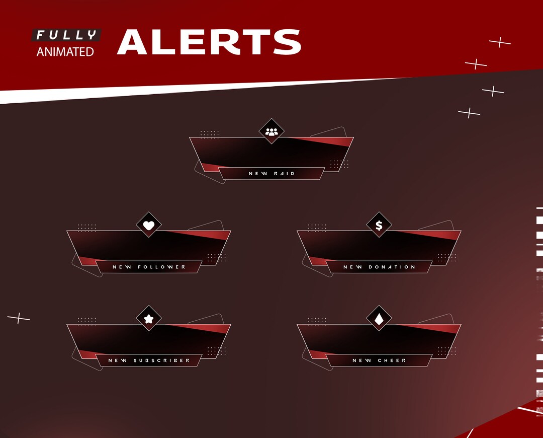 Razor Edge Animated Twitch Overlay Stream Alert Bundle/stream Overlay ...