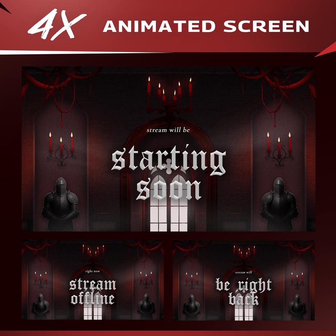 Animated Eternal Blood Chapel Stream Screens: Gothic Red Black Theme ...
