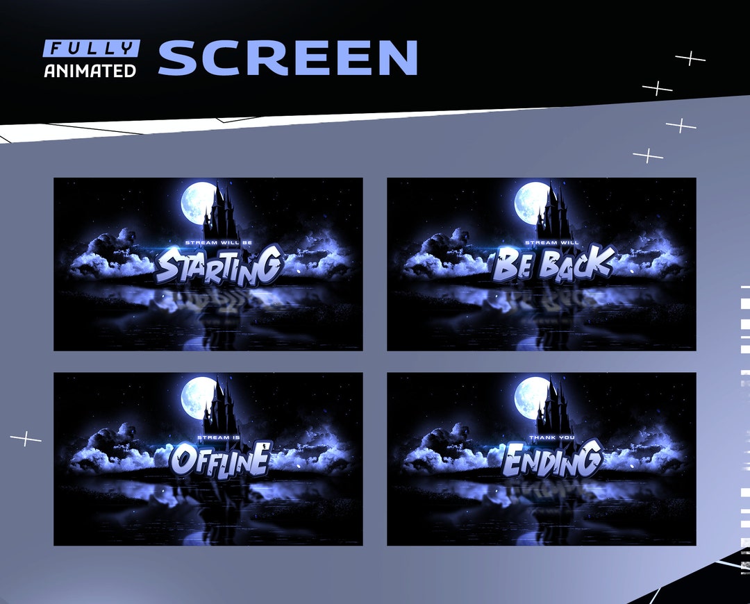 Dark Pond Animated Stream Screen Package for Twitch,kick,youtubedark Theme/abstract/alert/panel ...