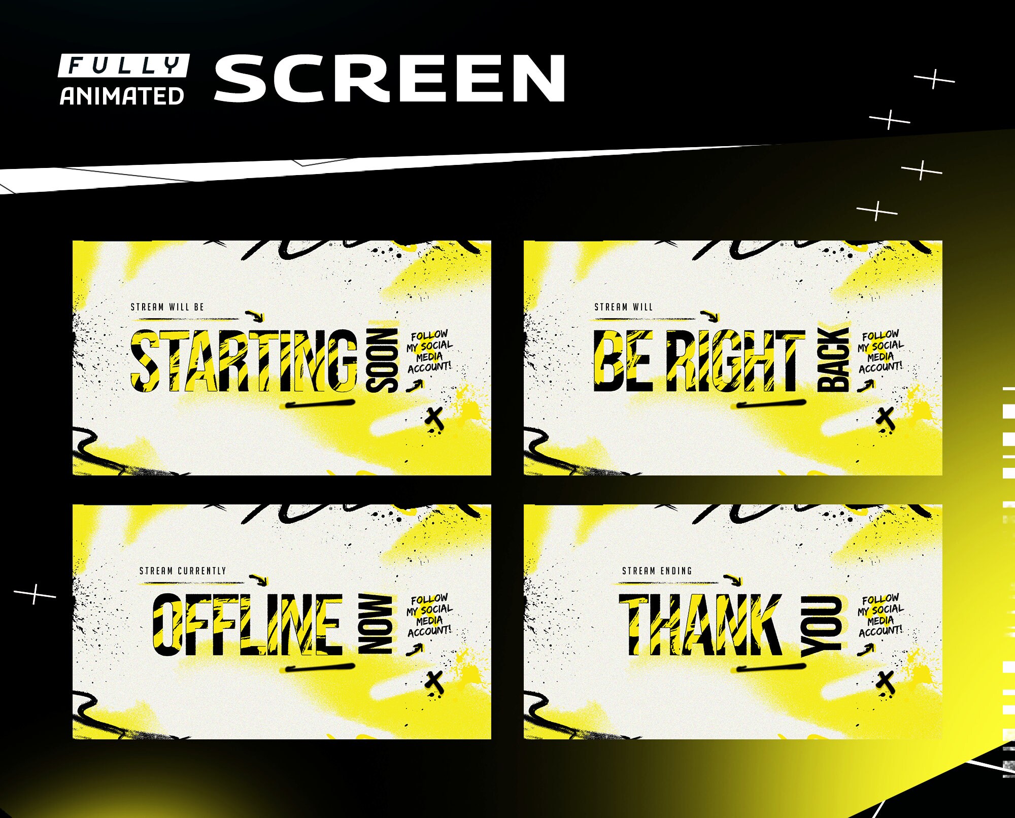 Vandalis More Animated Twitch Overlay Package/ink Brush/graffiti/paint ...