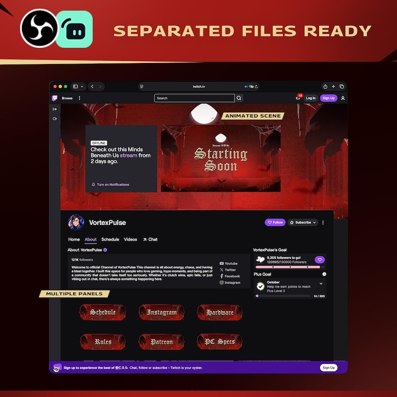 Animated Dungeon Hunter Stream Overlay: Crimson Gothic Castle for ...