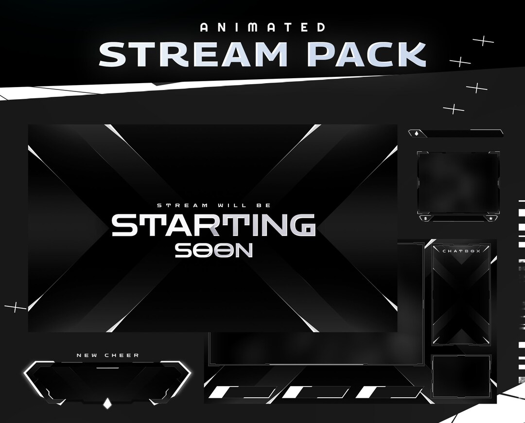 Noir Animated Stream Package - Twitch Overlay Graphic/gamer/simple ...