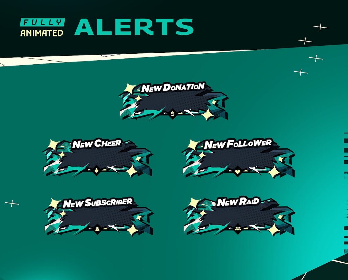 Persona Overlay Package for Twitch, Kick, Youtube/abstract Theme/comic ...