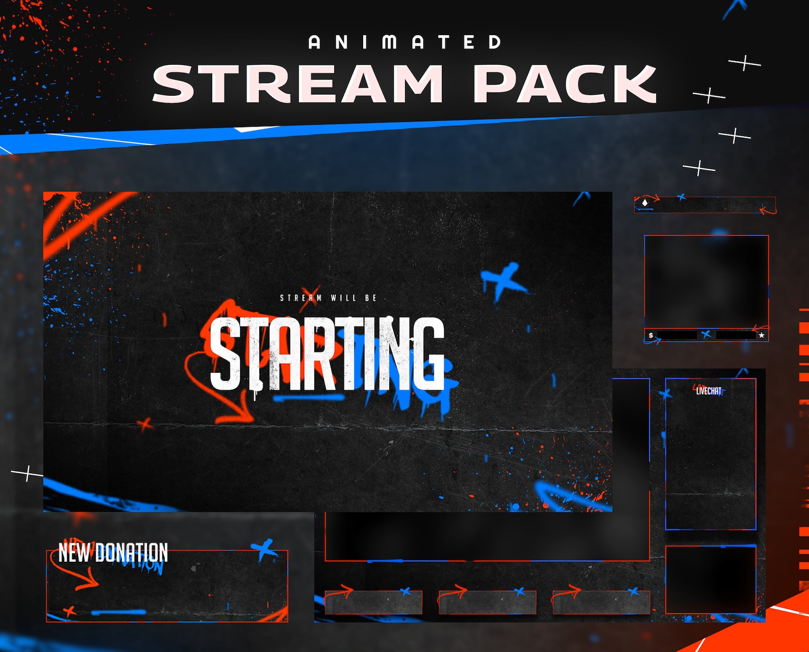 Tagging Animated Stream Package/twitch Graphic Gaming Overlay/modern ...