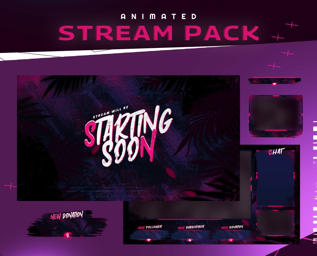 Leaves Brush Animated Twitch Overlay Package Bundle/nature Theme/leaf ...