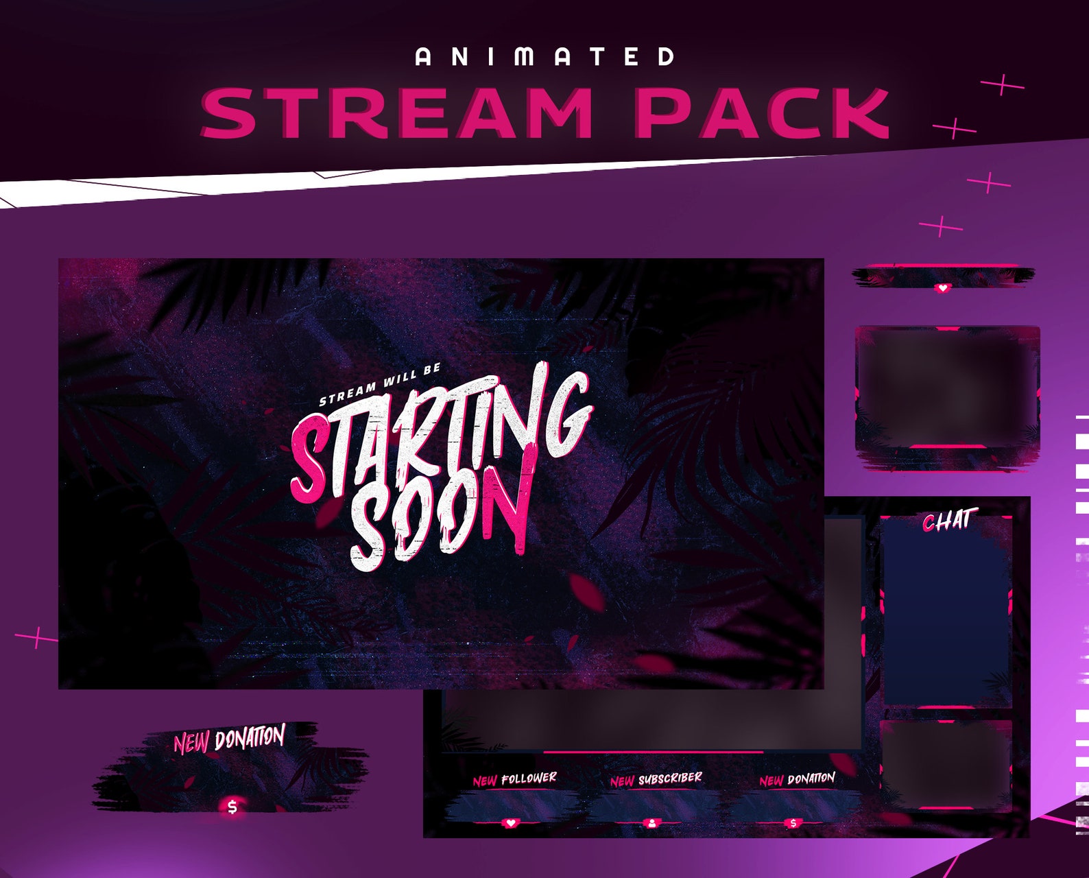 Leaves Brush Animated Twitch Overlay Package Bundle/nature Theme/leaf ...