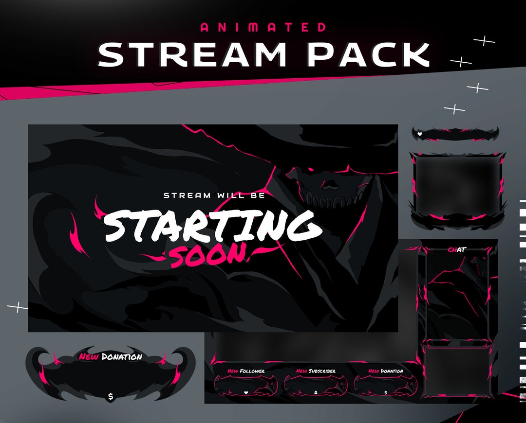 Ghost Shadow Animated Twitch Overlay Package Bundle/abstract Theme ...