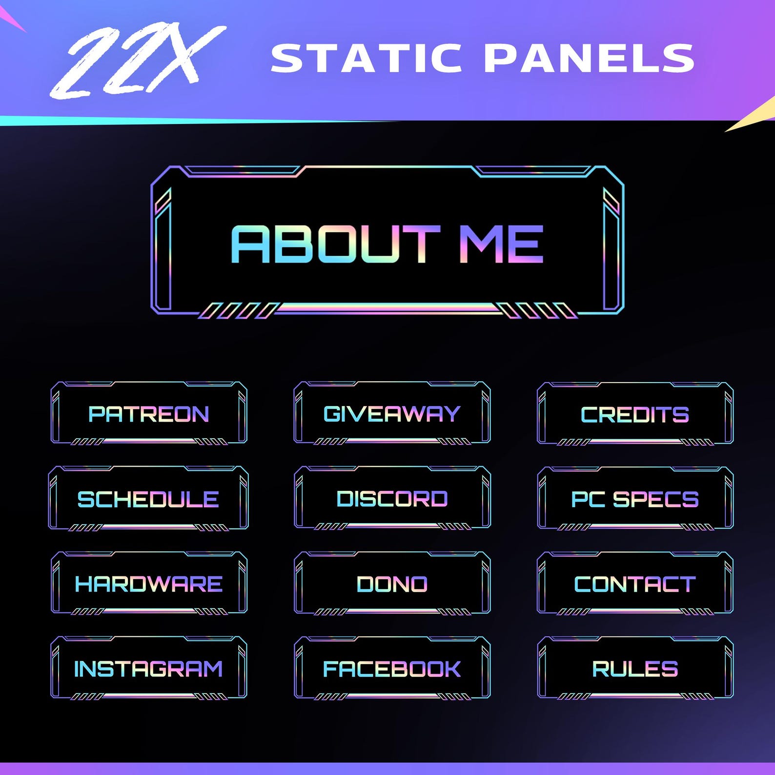 Animated Hologram Nexus Stream Overlay: Futuristic Neon Gradient for ...