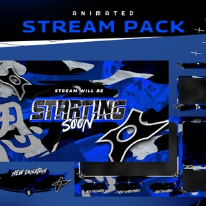 Ninja Animated Twitch Overlay Package Bundle/abstract Theme/streamer ...