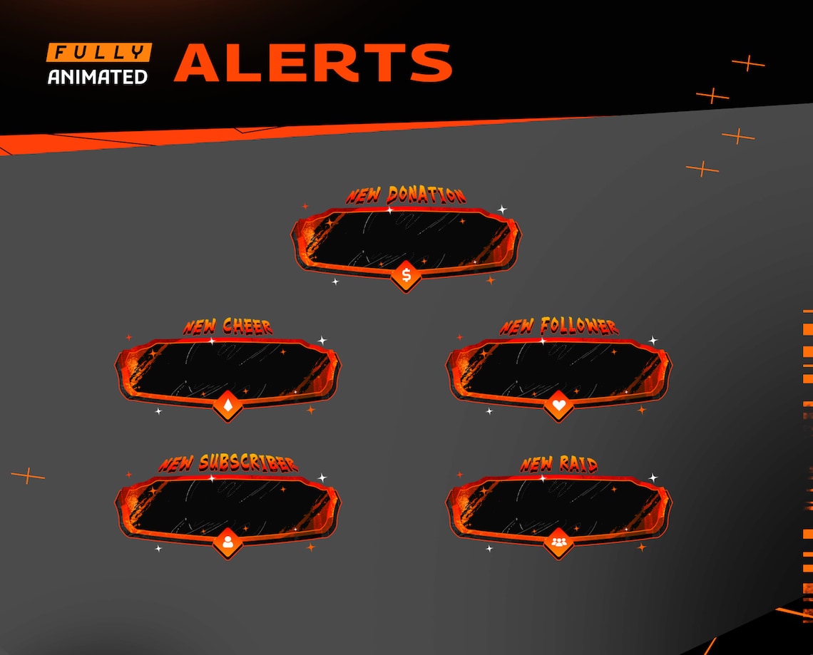 Grizzly Animated Overlay Package For Twitch Kick Dark Theme