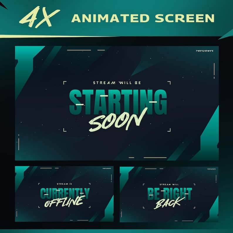 Animated Neo Flux Stream Overlay: Futuristic Teal and Black Design for ...