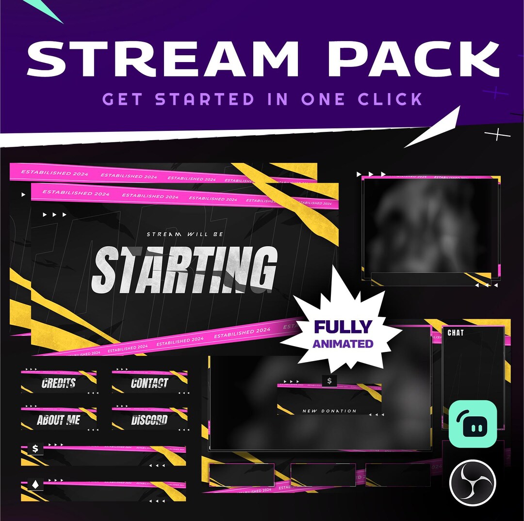 Futura Strike Animated Stream Overlay Package for Twitch/abstract ...