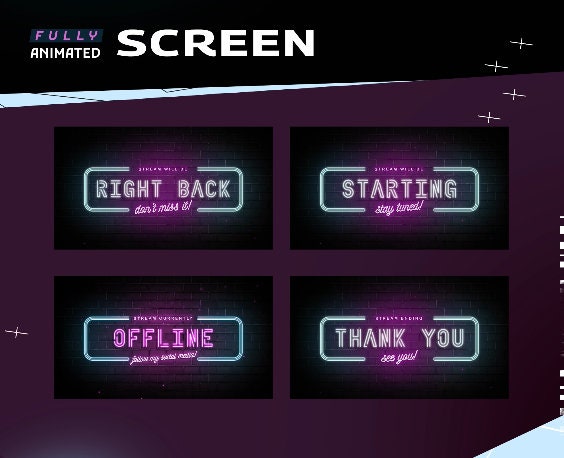 Midnight Animated Stream Package-twitch Graphic Overlay/futuristic ...