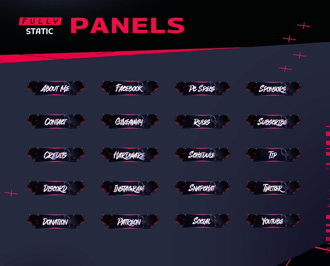 Eugine Static Panel for Twitch, Kick,youtube/abstract Design/overlay ...