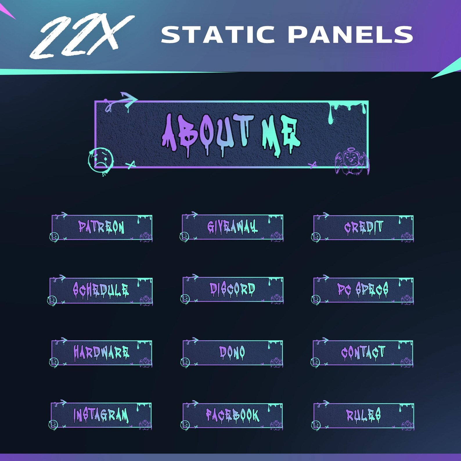 Animated Colorful Graffiti Stream Pack: Neon Pastel Urban for Twitch ...