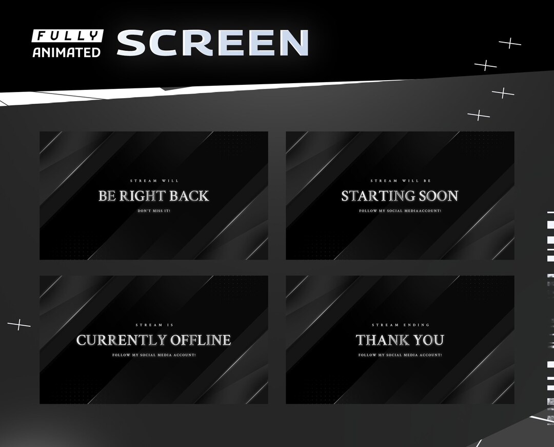 Graphite Animated Screen Package - Twitch Overlay Graphic/gamer/simple ...