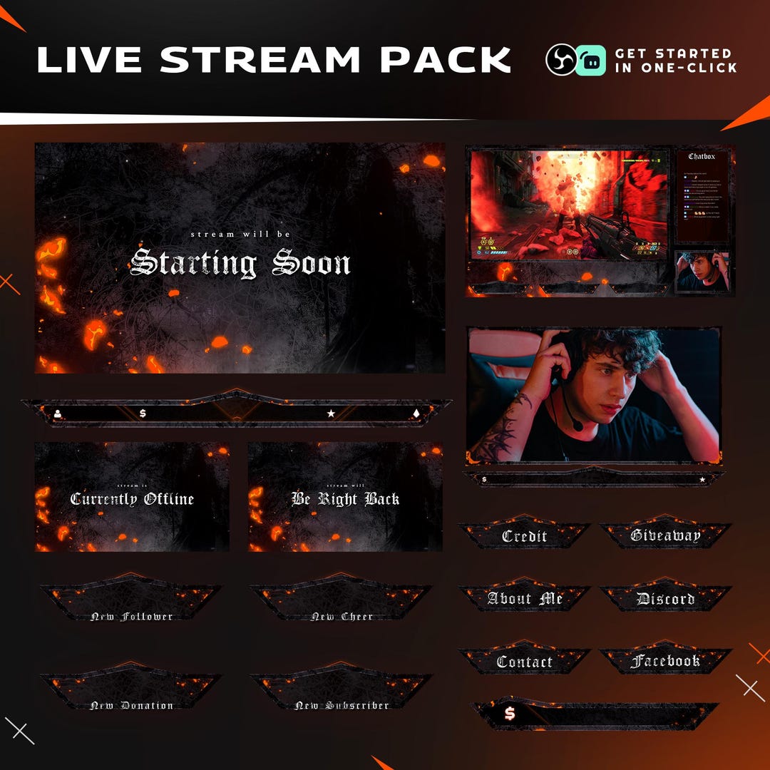 Animated Doom Stream Package: Inferno Gothic Aesthetic for Twitch, OBS ...