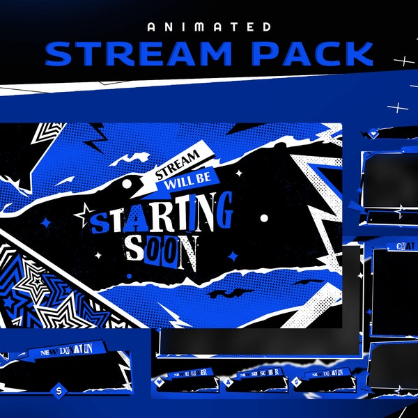 Flux Animated Stream Package/panels/black Theme/twitch Graphic Overlay ...