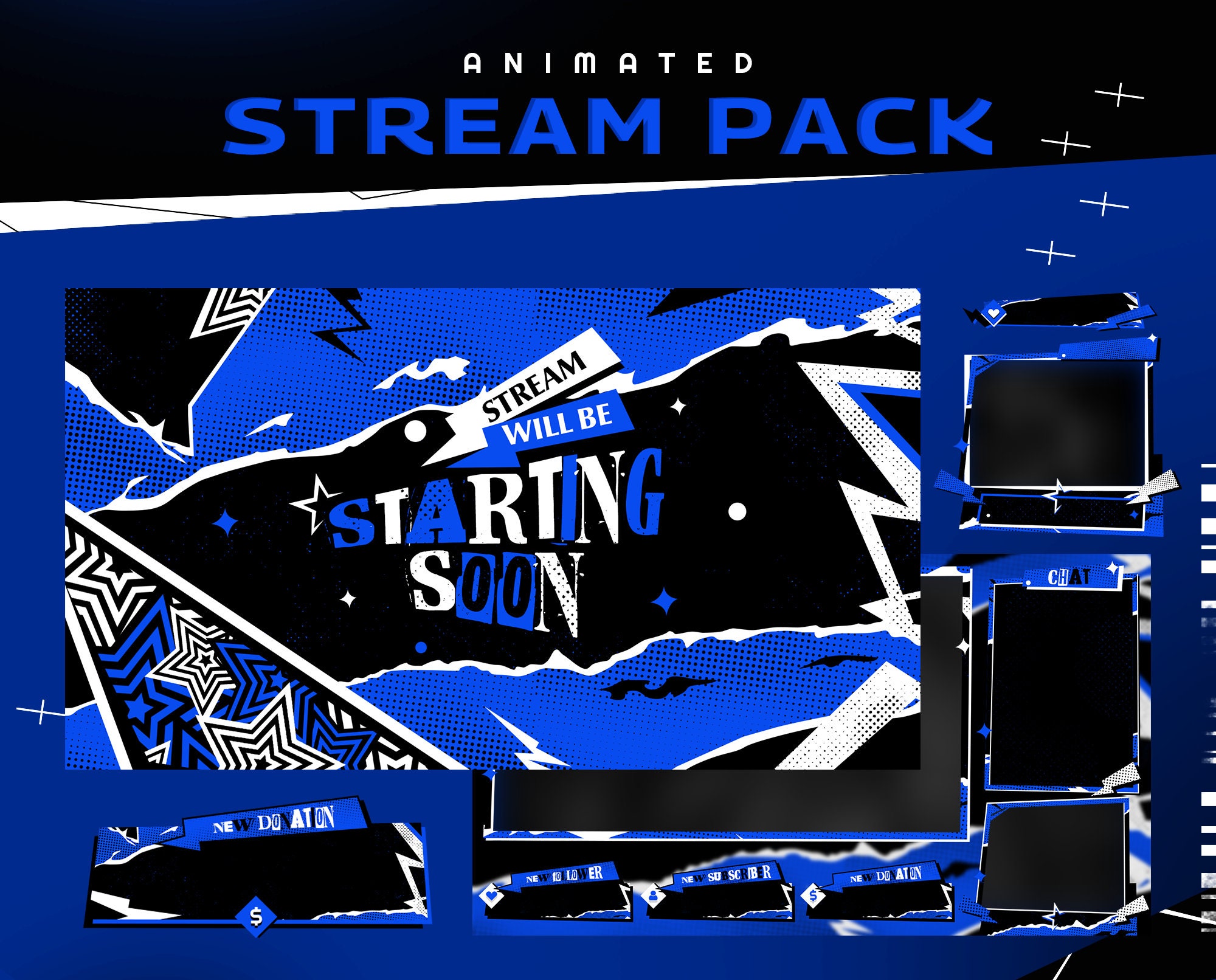 Another Persona Overlay Package for Twitch, Kick, Youtube/abstract ...