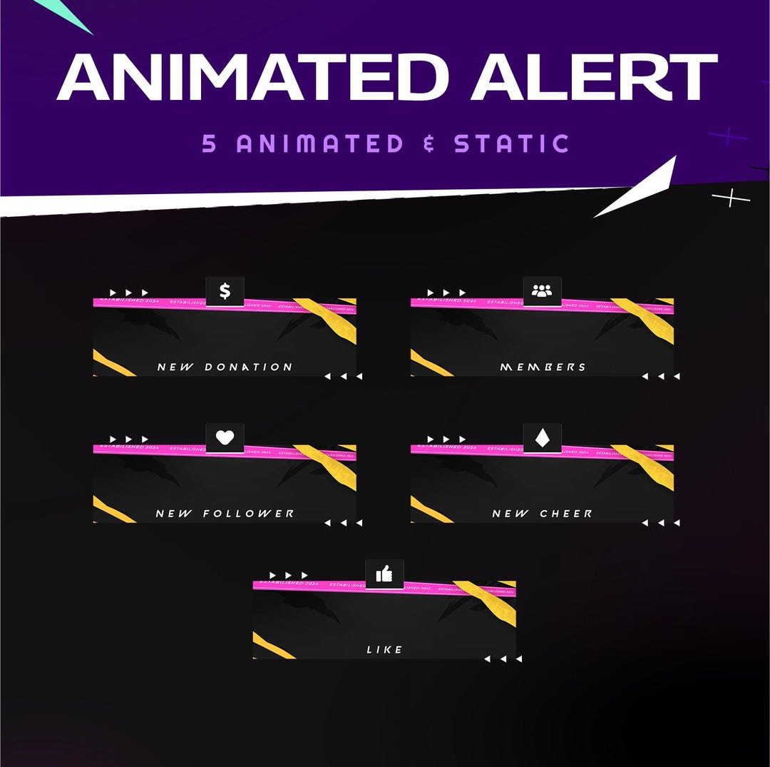 Futura Strike Animated Stream Alert Package for Twitch/abstract Twitch ...
