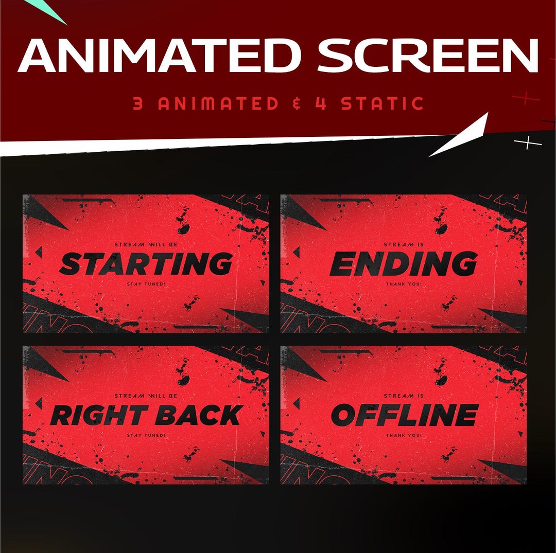 Crimson Core Animated Stream Screen for Twitch/simple Twitch Screen/red ...