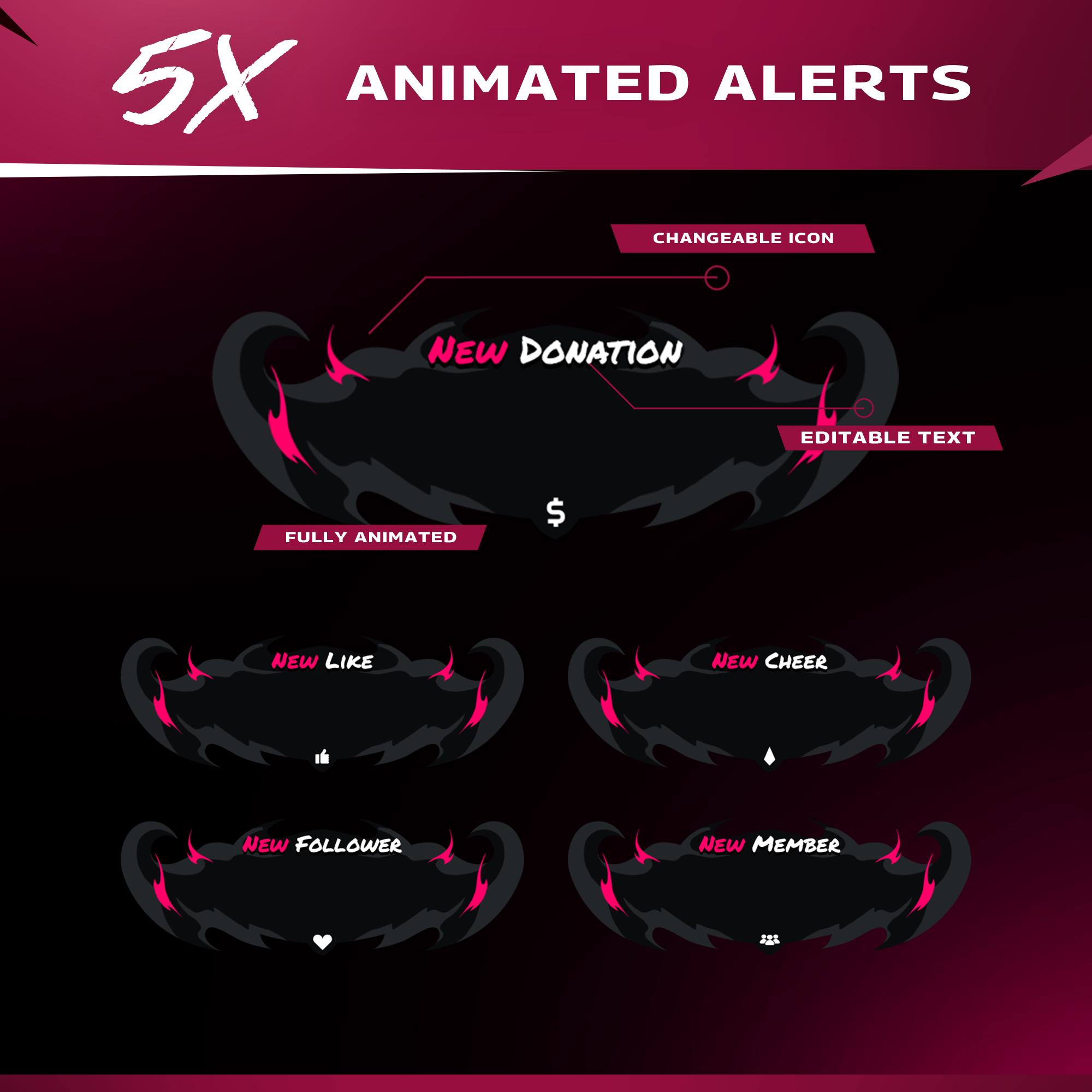 Ghost Shadow Animated Twitch Overlay Package Bundle/abstract Theme ...